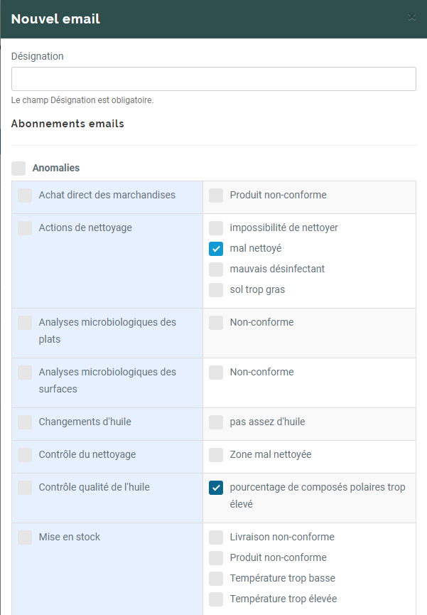HACCP Web : Comment gérer les notifications d'anomalies par Mail et SMS ...