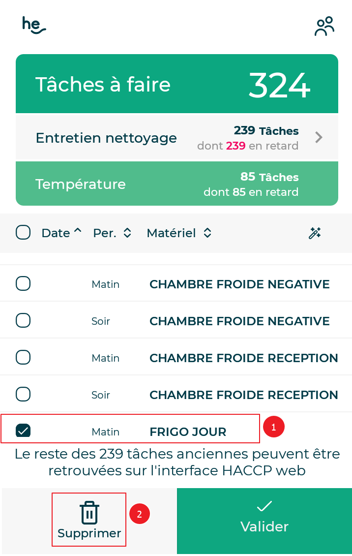 HACCP Mobile V4: Comment supprimer un relevé de température depuis la ...