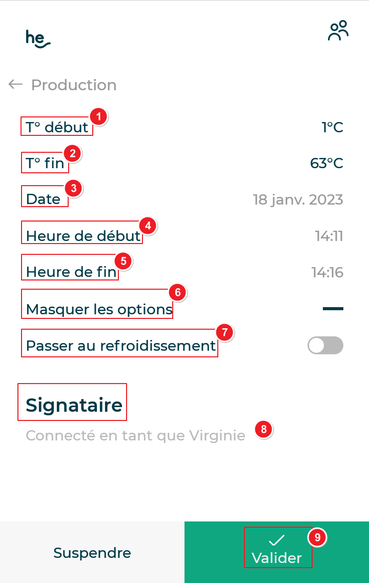 HACCP Mobile V4 : Comment déclarer la température d'une production ...
